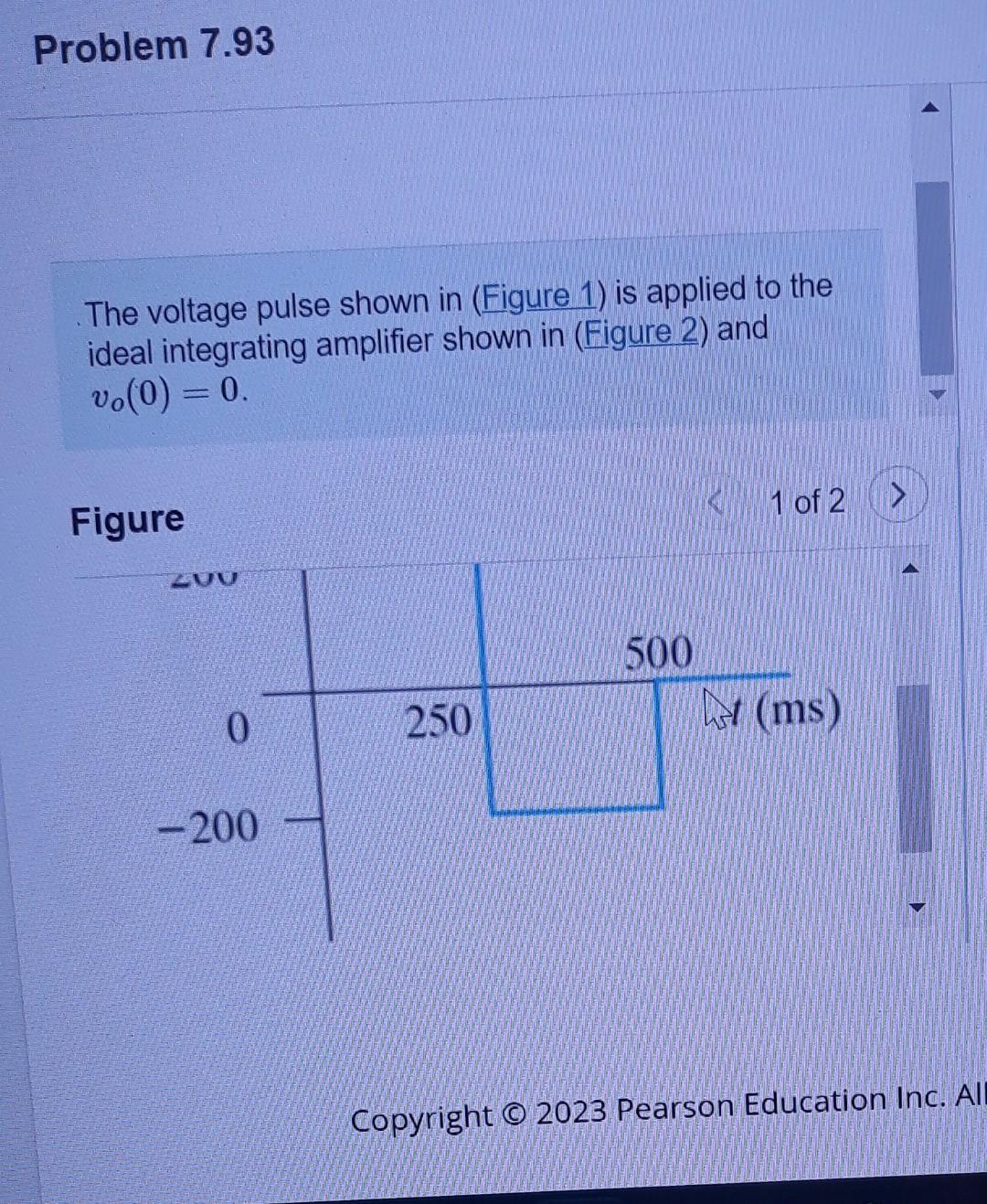 Solved The voltage pulse shown in (Figure 1) is applied to | Chegg.com