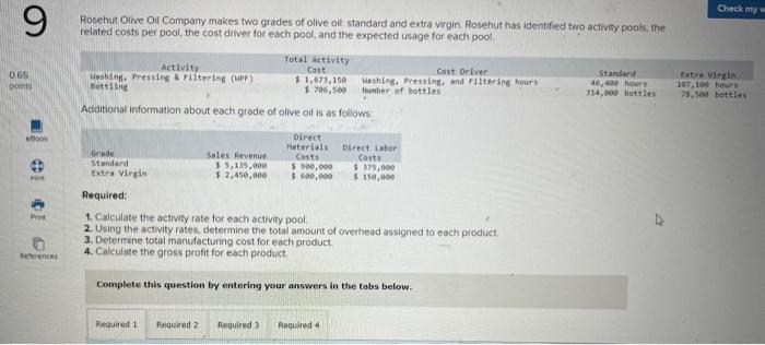 Solved 1. Calculate the activity rate for each | Chegg.com