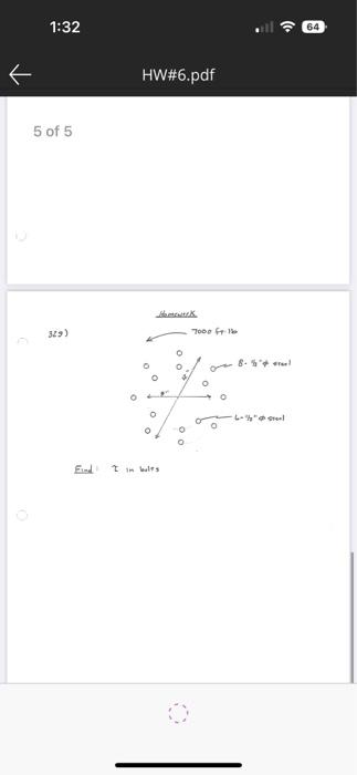 Solved 1:32 HW#6.pdf 5 of 5 Eind t in bultsFind: τ in bolts | Chegg.com