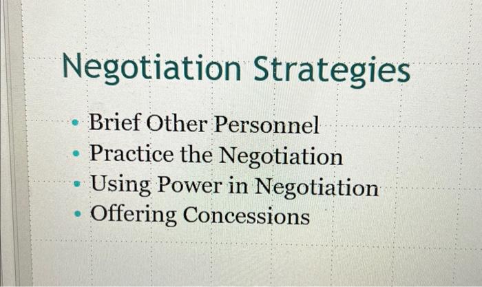 Solved Negotiation Strategies Brief Other Personnel Practice | Chegg.com