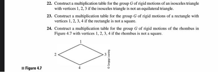 Solved 22. Construct a multiplication table for the group G | Chegg.com