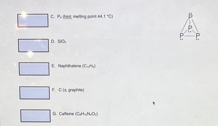 Solved 1. Classify the following solids as either: A. | Chegg.com