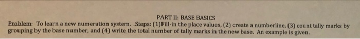 Solved PART II: BASE BASICS Problem: To learn a new | Chegg.com