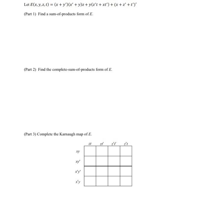 Solved Let E X Y Z T X Y X² Y 2 Y Zt Xt