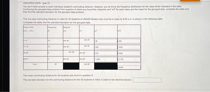 Solved GROUPEO DATA: (part 2) You dont have accoss to each | Chegg.com