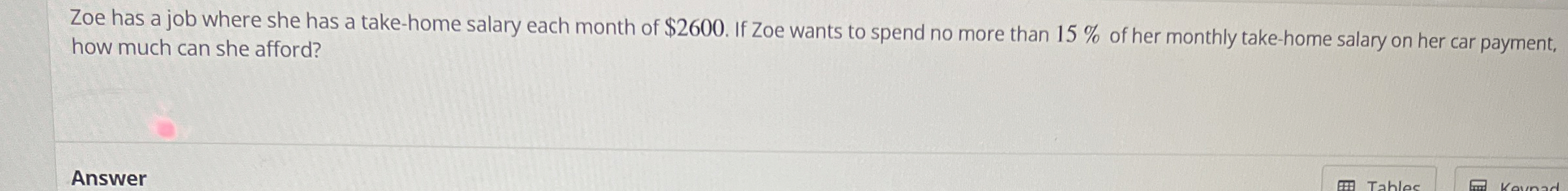 Solved Zoe has a job where she has a take-home salary each | Chegg.com