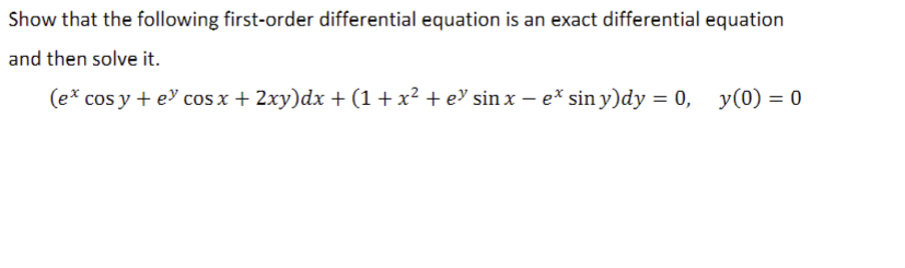 Solved Show that the following first-order differential | Chegg.com