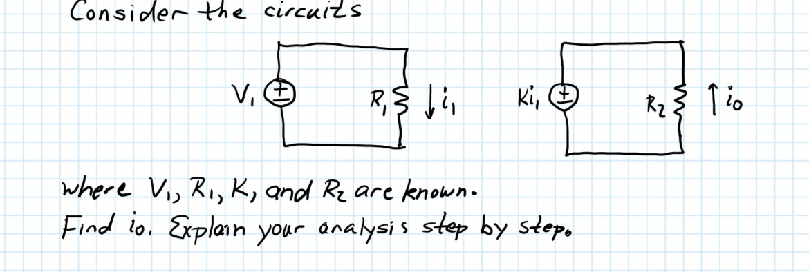 Solved Consider the circuitswhere V1,R1,K, ﻿and R2 ﻿are | Chegg.com