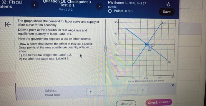 Solved The graph shows the demand for labor curve and supply | Chegg.com