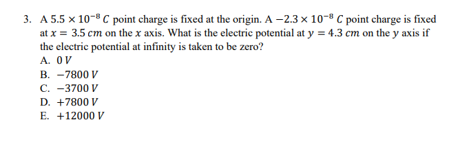 Solved A 5.5×10-8C ﻿point charge is fixed at the origin. | Chegg.com