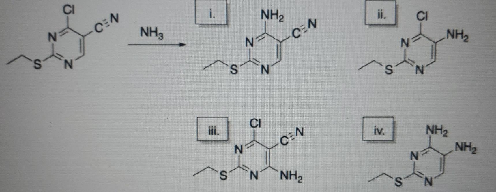 Solved CI i. NH2 ii. СІ N C:N NH3 C: NH2 N N S N s N "S 'N | Chegg.com