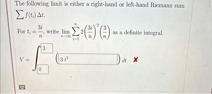 Solved The following limit is either a right-hand or | Chegg.com