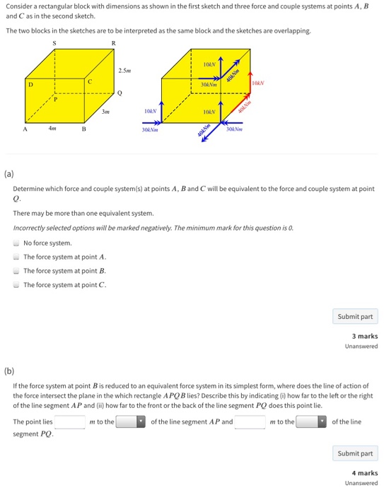 Solved Consider a rectangular block with dimensions as shown | Chegg.com
