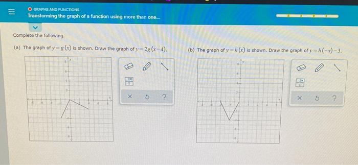 Solved III OGRAPHS AND FUNCTIONS Transforming the graph of a | Chegg.com