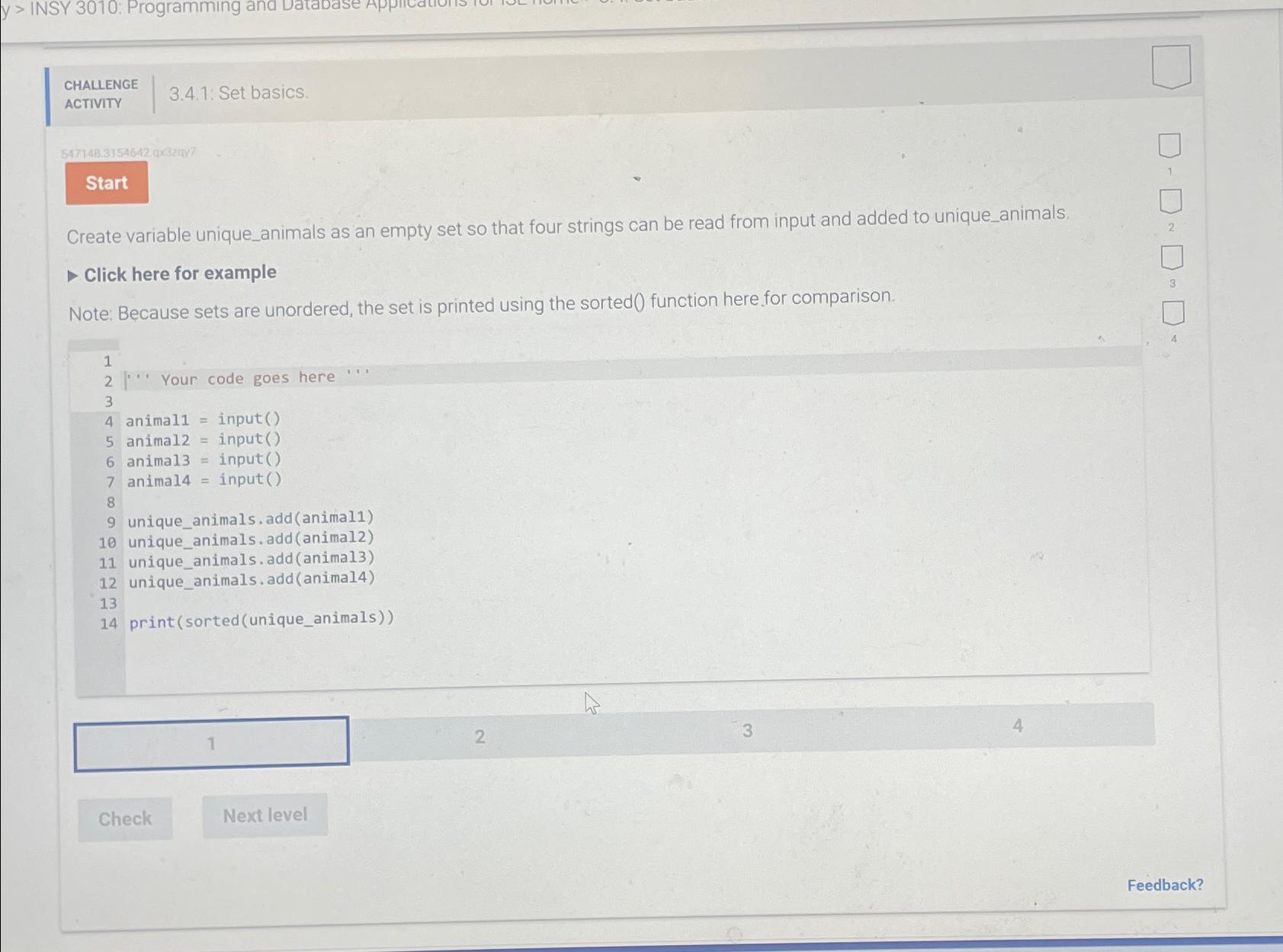 Solved CHALLENGEACTIVITY3.4.1: Set | Chegg.com Solved CHALLENGEACTIVITY3.4.1: Set | Chegg.com