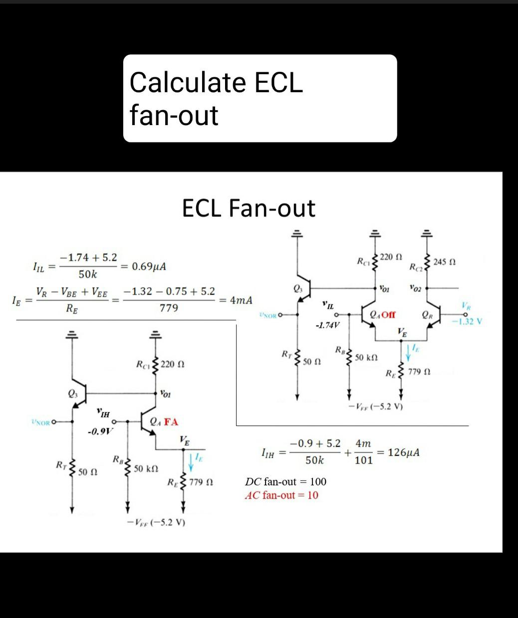 Solved Calculate ECL fan-out ECL Fan-out | Chegg.com