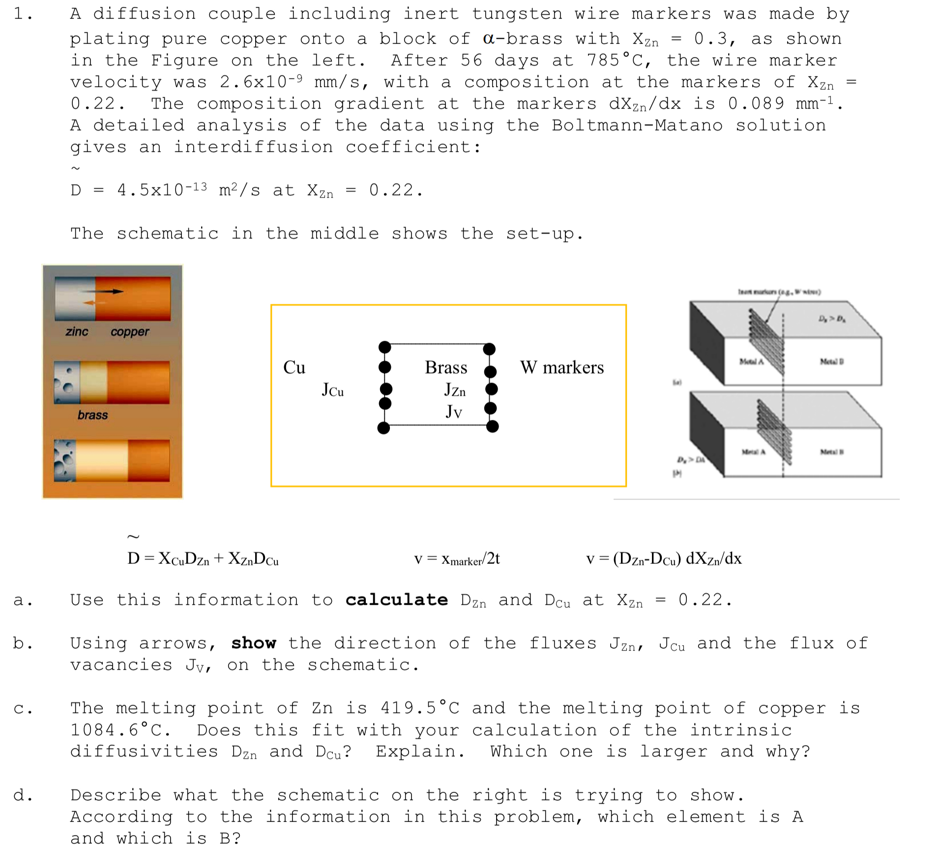 Solved A diffusion couple including inert tungsten wire | Chegg.com