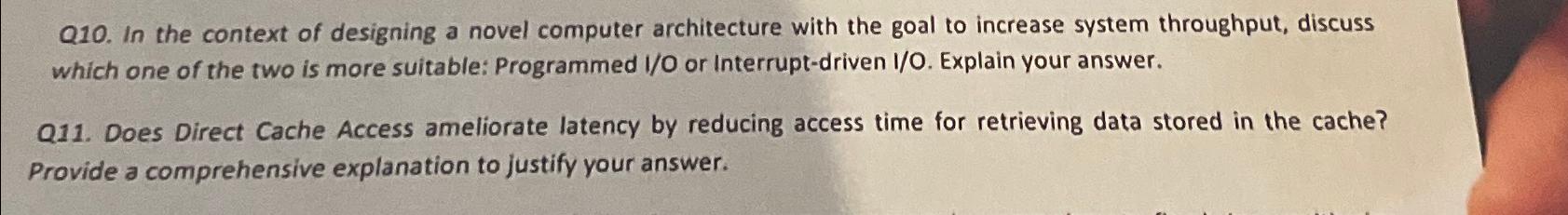 Solved Q10. ﻿In the context of designing a novel computer | Chegg.com