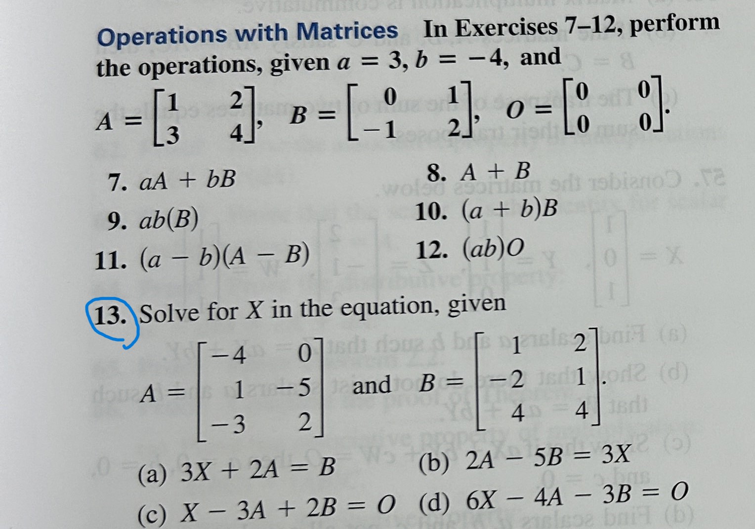 Solved Operations with Matrices In Exercises 7-12, | Chegg.com