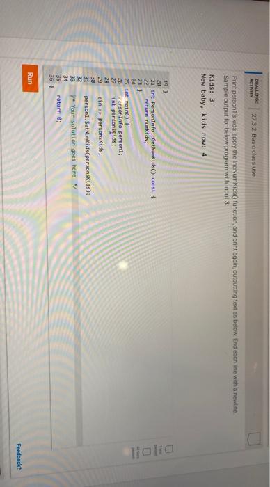 Solved CHALLENGE ACTIVITY 27.3.2: Basic class use Print | Chegg.com