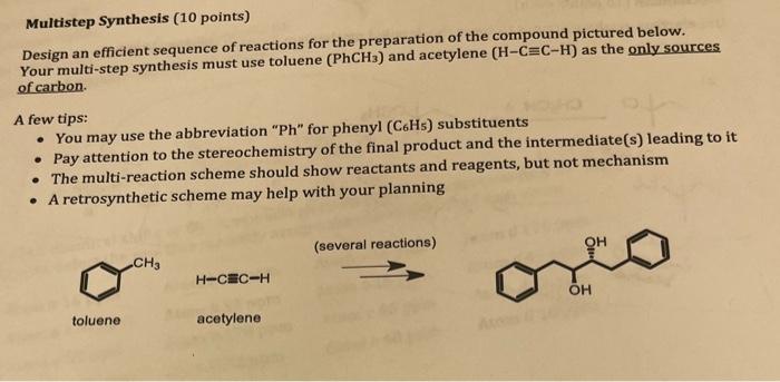 Solved Multistep Synthesis (10 points) Design an efficient | Chegg.com