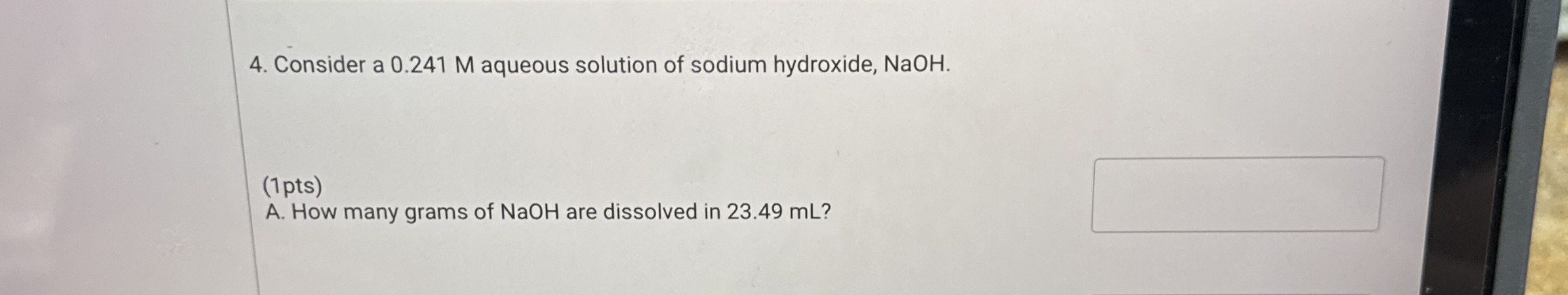 Solved Consider a 0.241 ﻿M aqueous solution of sodium | Chegg.com