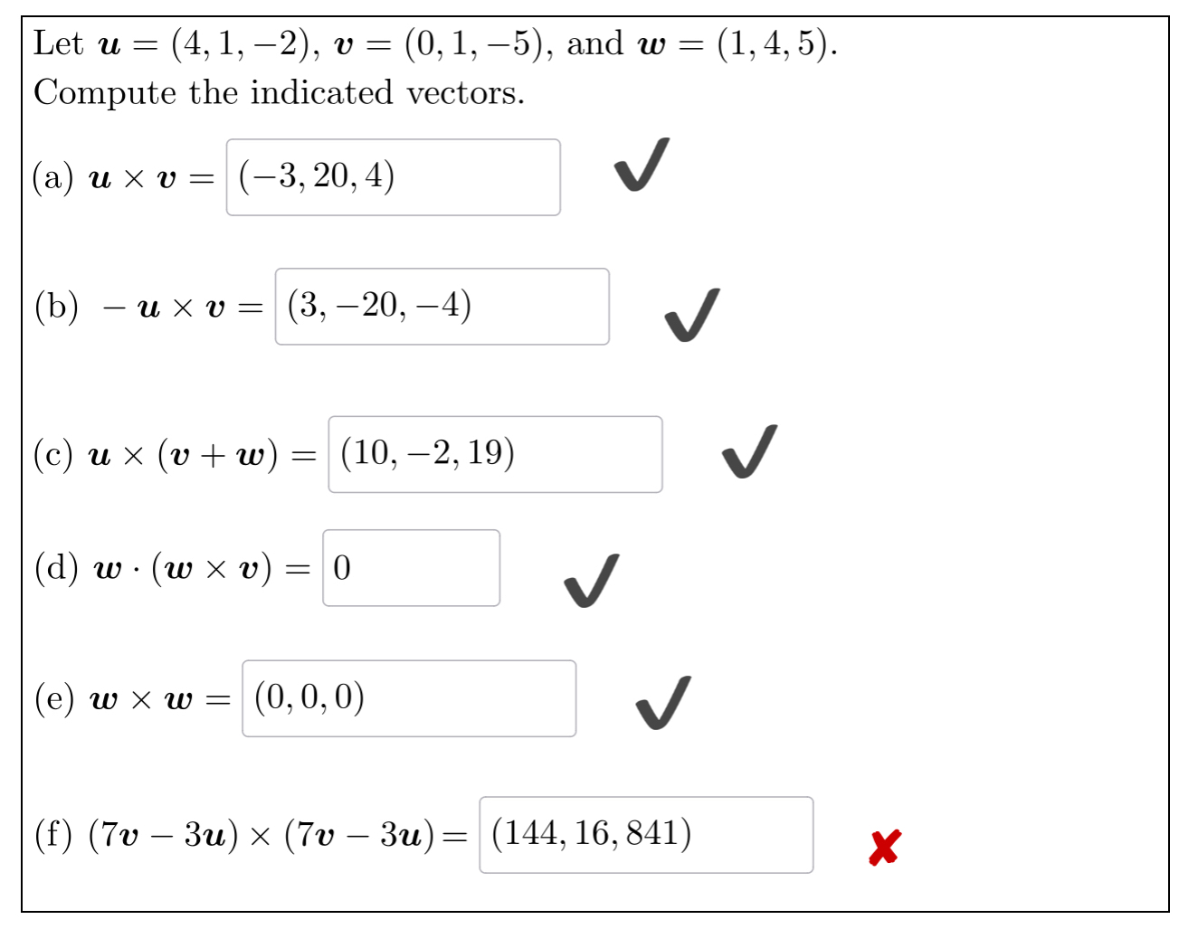 Solved Let u=(4,1,-2),v=(0,1,-5), and w=(1,4,5).Compute the | Chegg.com Solved Let u=(4,1,-2),v=(0,1,-5), and w=(1,4,5).Compute the | Chegg.com