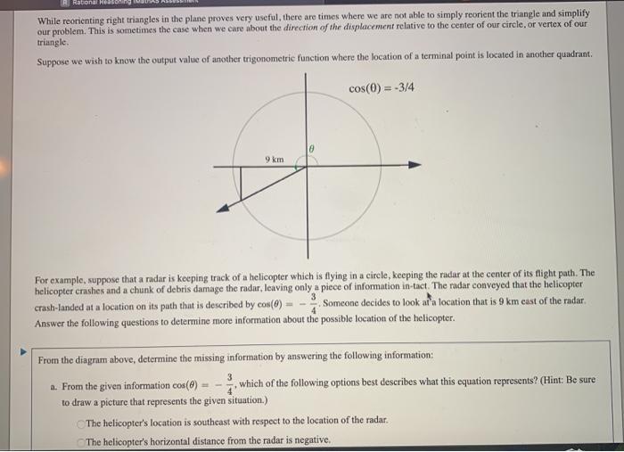 Solved Rational Real While reorienting right triangles in | Chegg.com