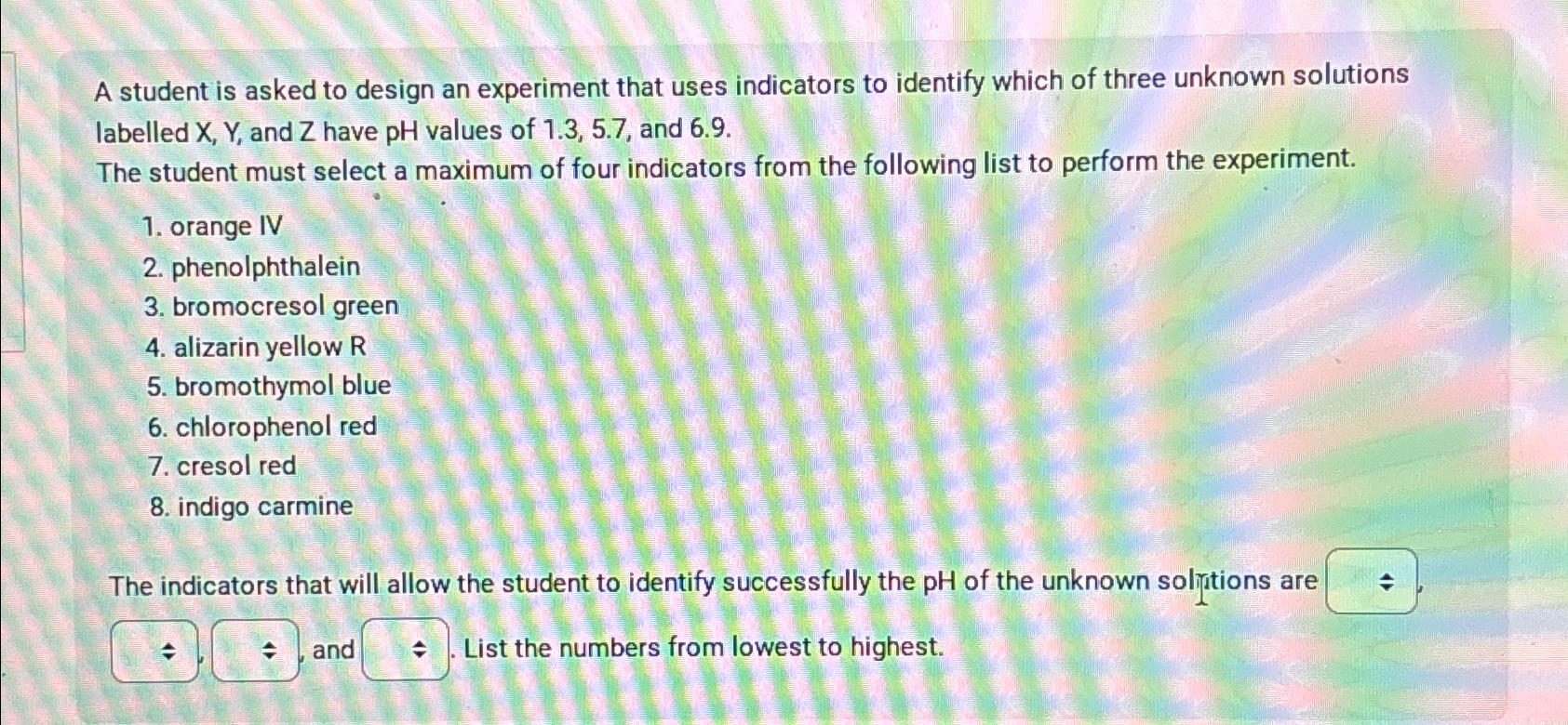 Solved A student is asked to design an experiment that uses | Chegg.com