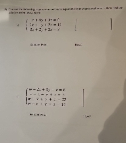 Solved Convert the following large systems of linear | Chegg.com