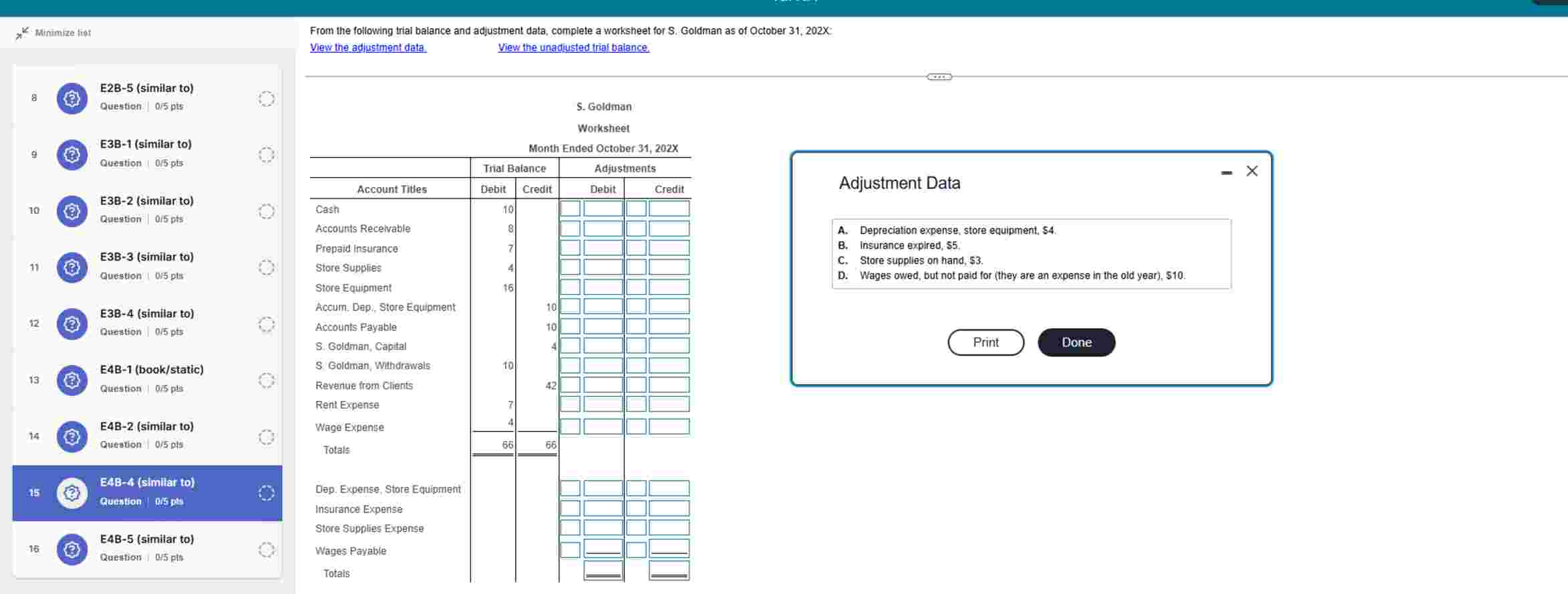 Solved From the following trial balance and adjustment data, | Chegg.com