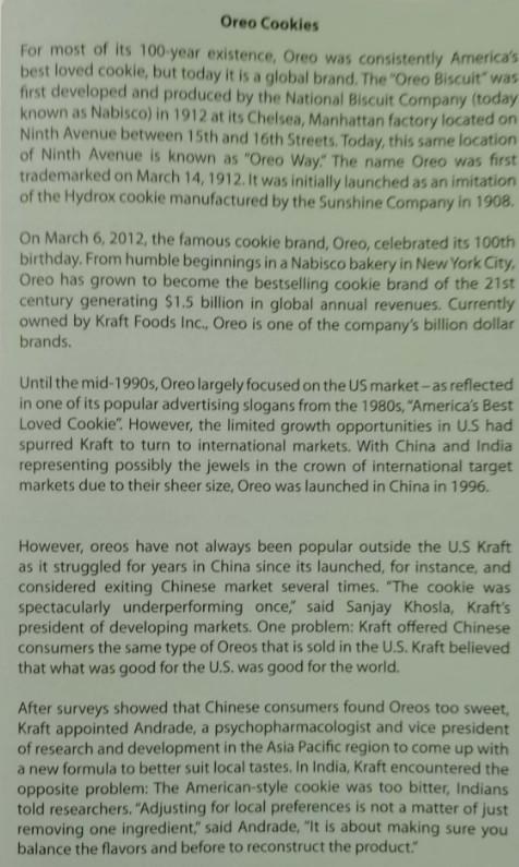 Oreo Cookies For most of its 100-year existence, Oreo | Chegg.com
