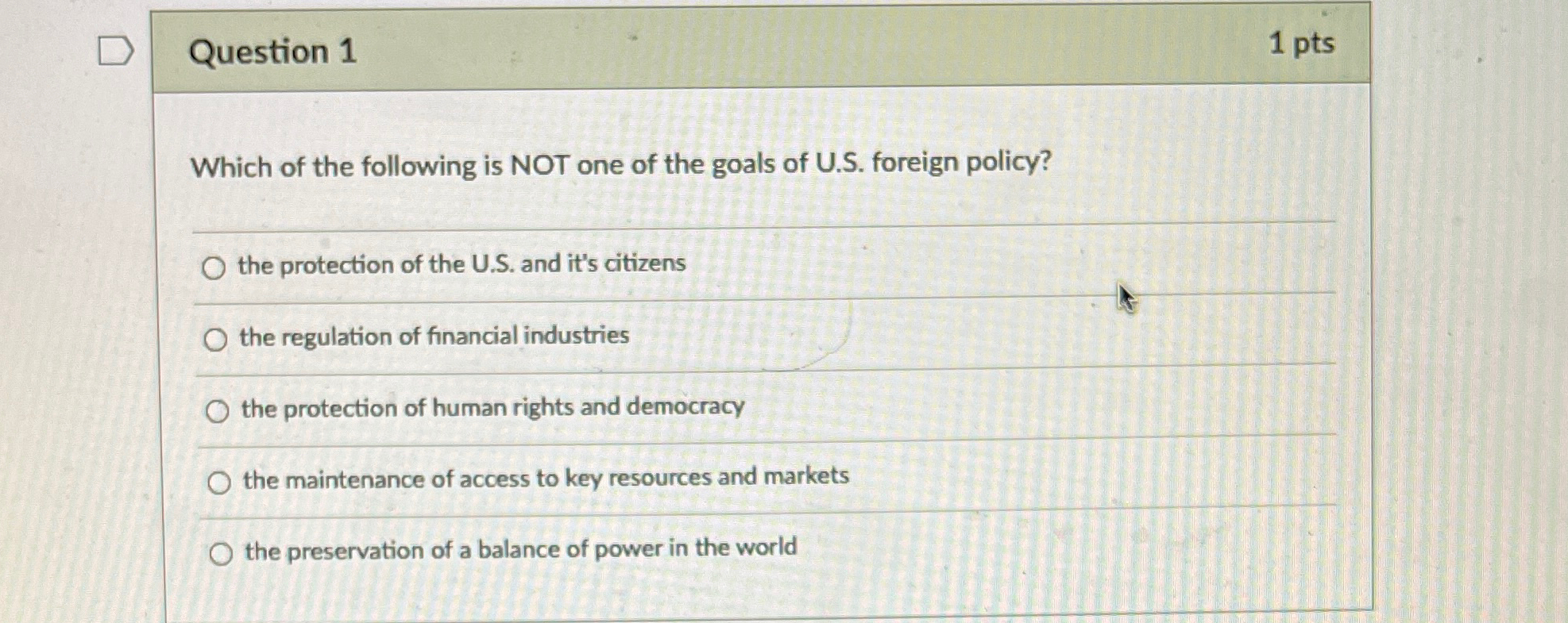 Solved Question 11 ﻿ptsWhich of the following is NOT one of | Chegg.com