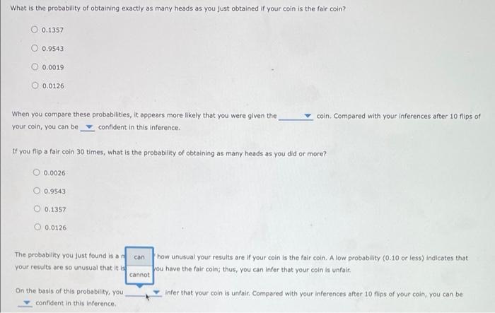 Solved Consider two coins, one fair and one unfair. The | Chegg.com