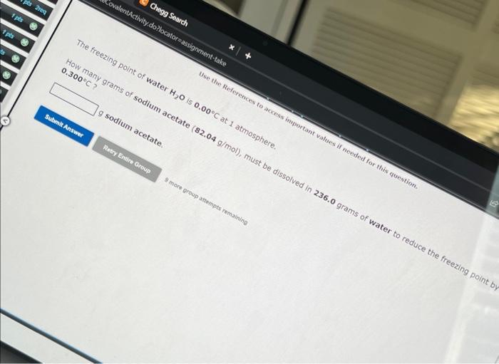 Solved The freezing point of water is 0.00∘C at 1 | Chegg.com