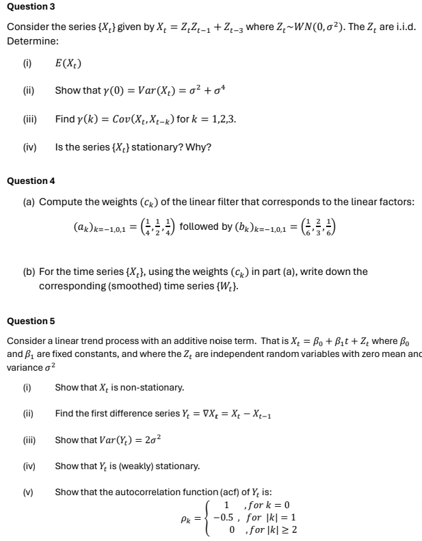 Solved Question 3Consider the series {xt} ﻿given by | Chegg.com