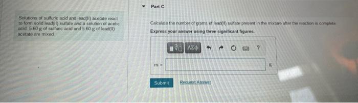 Solved Solutiar of tulfuric acid and londili acerate react | Chegg.com