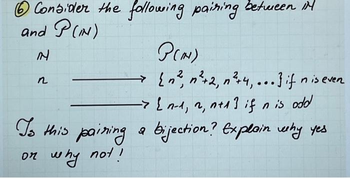 Solved (6) Consider the following pairing between \\( | Chegg.com