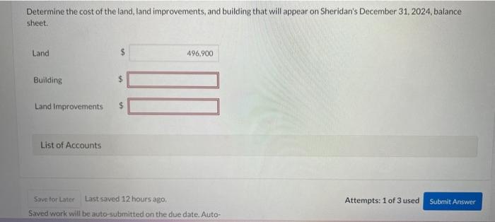 Solved In 2024, Sheridan Company had the following | Chegg.com