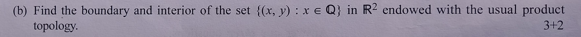 Solved (b) ﻿Find the boundary and interior of the set | Chegg.com
