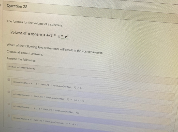 Solved Question 27 Which Of The Following Are Valid Java 