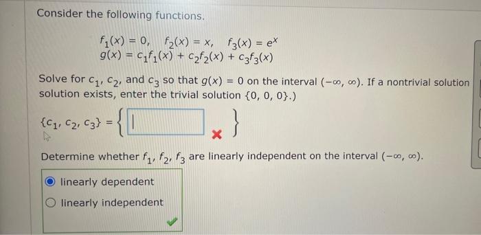 Solved Consider the following functions. | Chegg.com