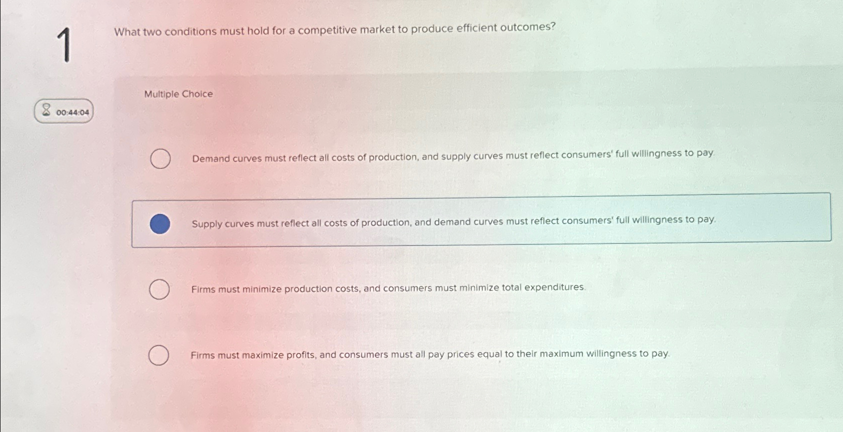 Solved 1 ﻿What two conditions must hold for a competitive | Chegg.com