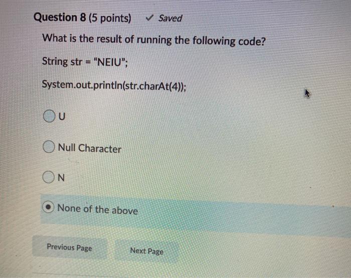 Solved Question 8 (5 points) Saved What is the result of | Chegg.com