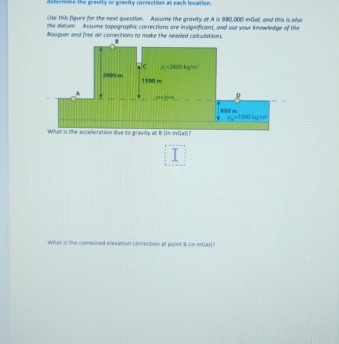 [solved] Determine The Gravity Or Gravity Correcti