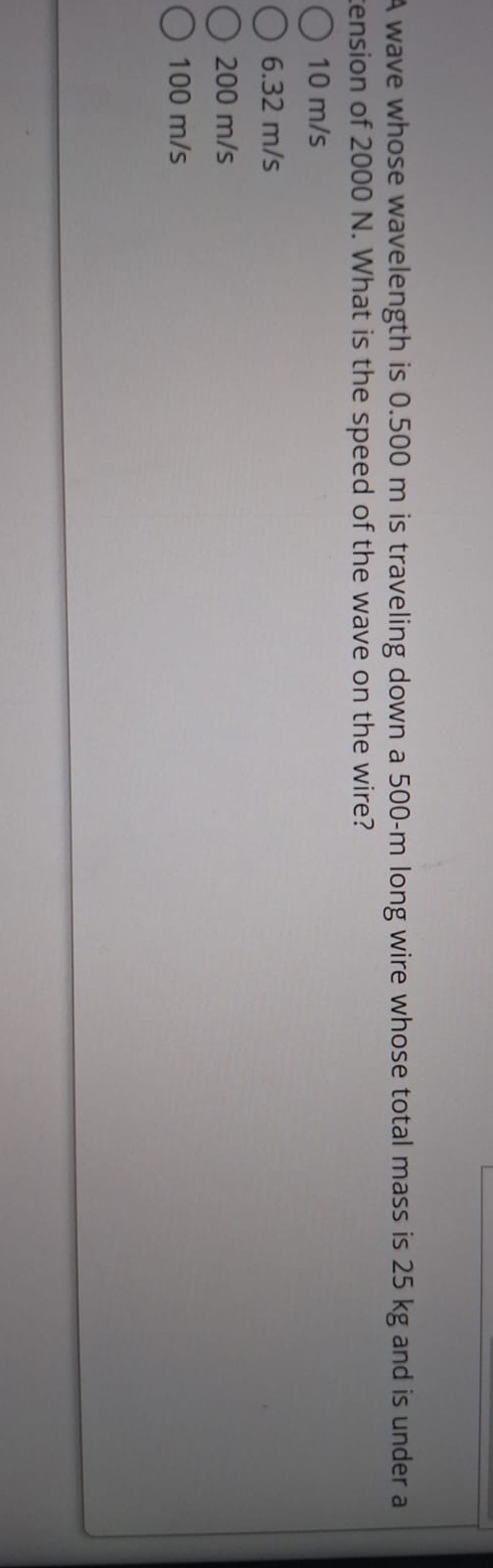 Solved A wave whose wavelength is 0.500m ﻿is traveling down | Chegg.com