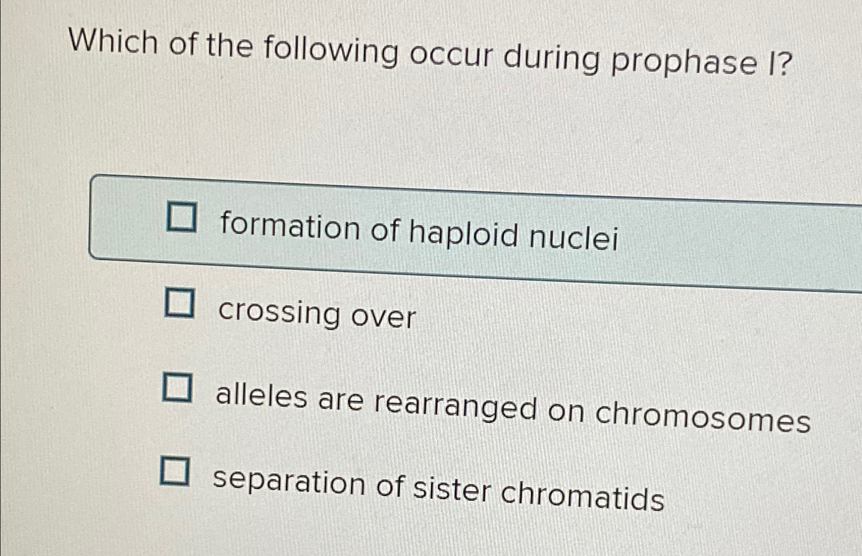 Solved Which of the following occur during prophase | Chegg.com