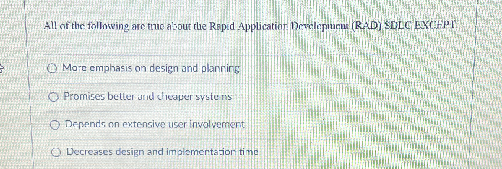 Solved All of the following are true about the Rapid | Chegg.com