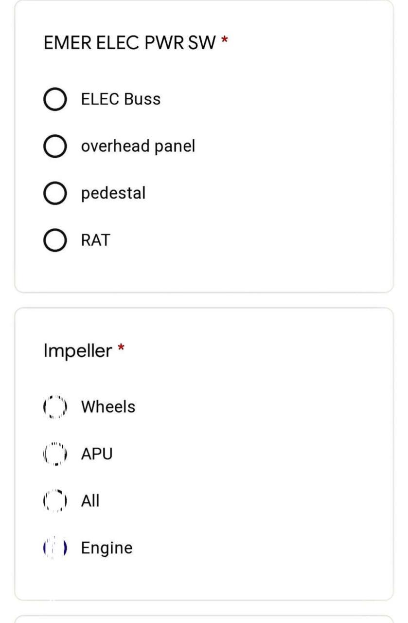 Solved EMER ELEC PWR SW * ELEC Buss overhead panel O | Chegg.com