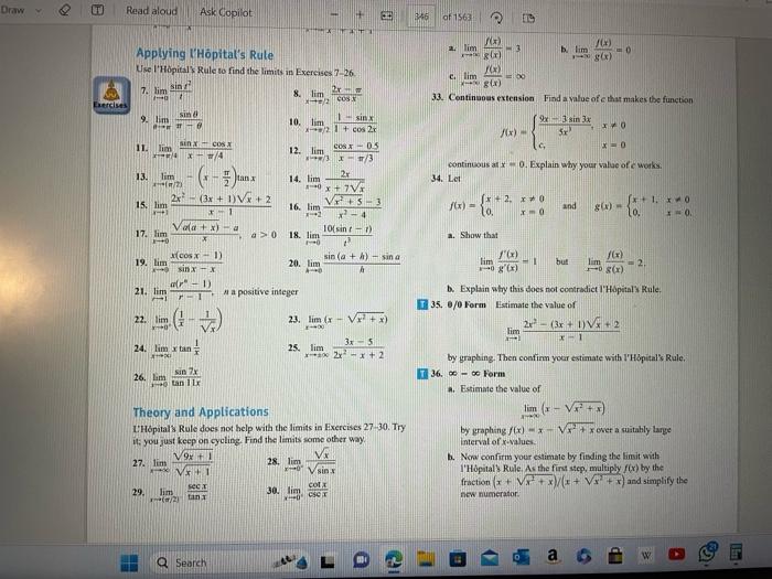 Solved Finding Limits In Exercises 1-6, use THôpital's Rule | Chegg.com